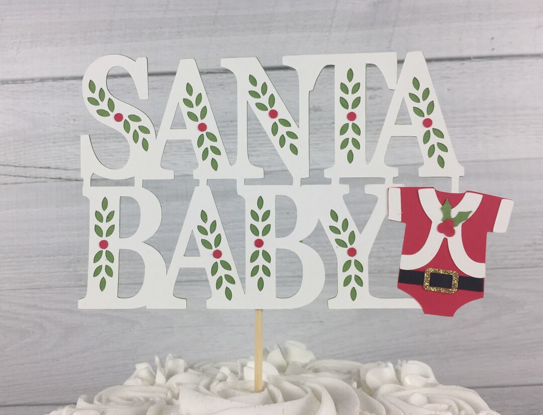SANTA BABY Cake Topper - Baby Shower Cake Topper - Christmas Baby ...