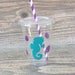 Mermaid Party Cups Under the Sea Disposable Plastic Cups W/lidsstraws ...