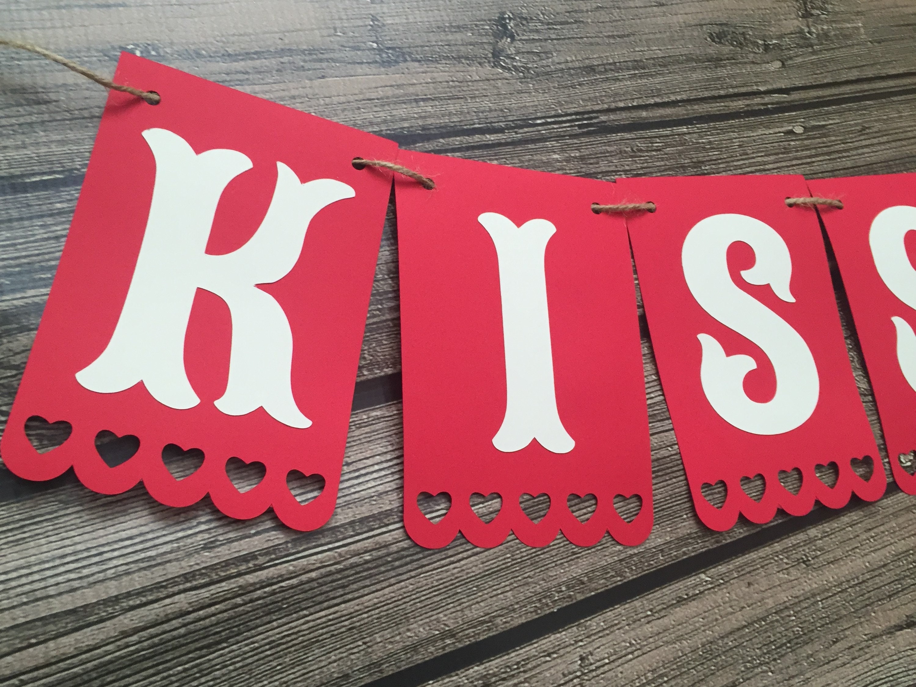KISSES Banner Valentine's Day Banner Kissing Booth - Etsy UK