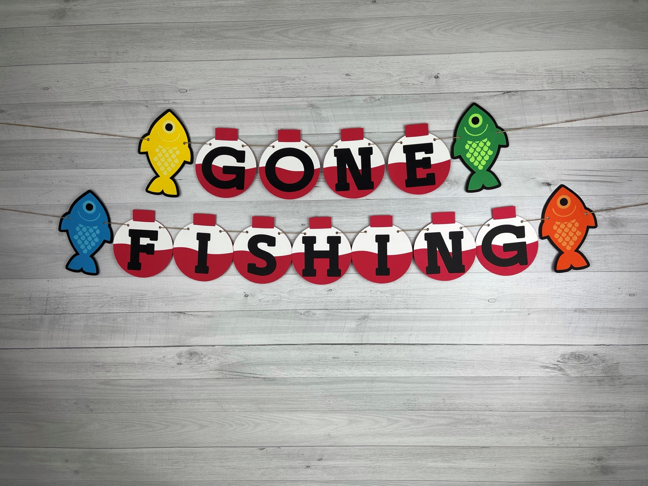 GONE FISHING Banner personalized Banner Fishing 1st - Etsy
