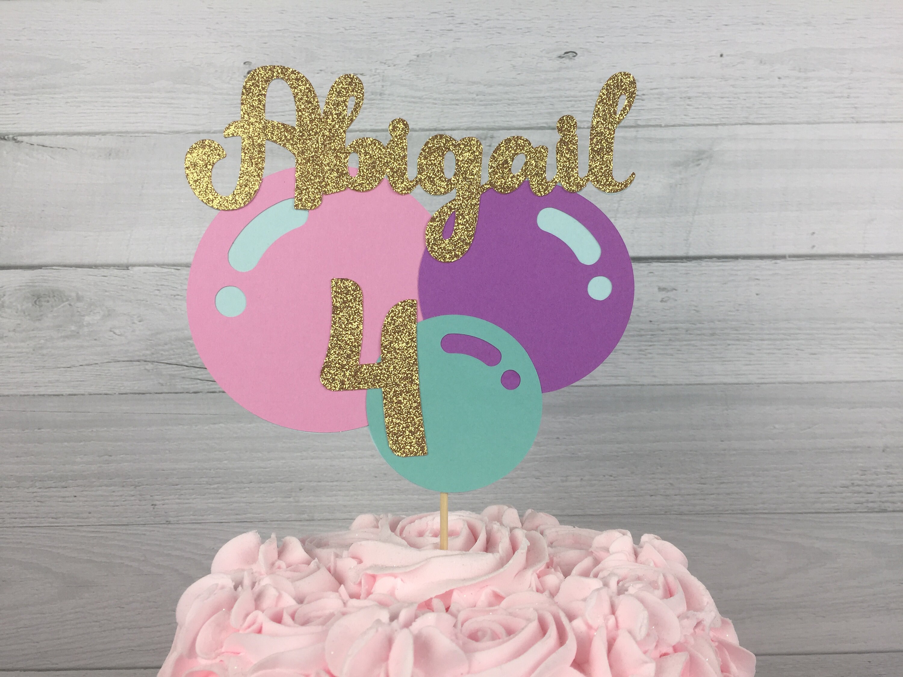 Bubbles Cake Topper Bubble Birthday Girl Bubble Party | Etsy