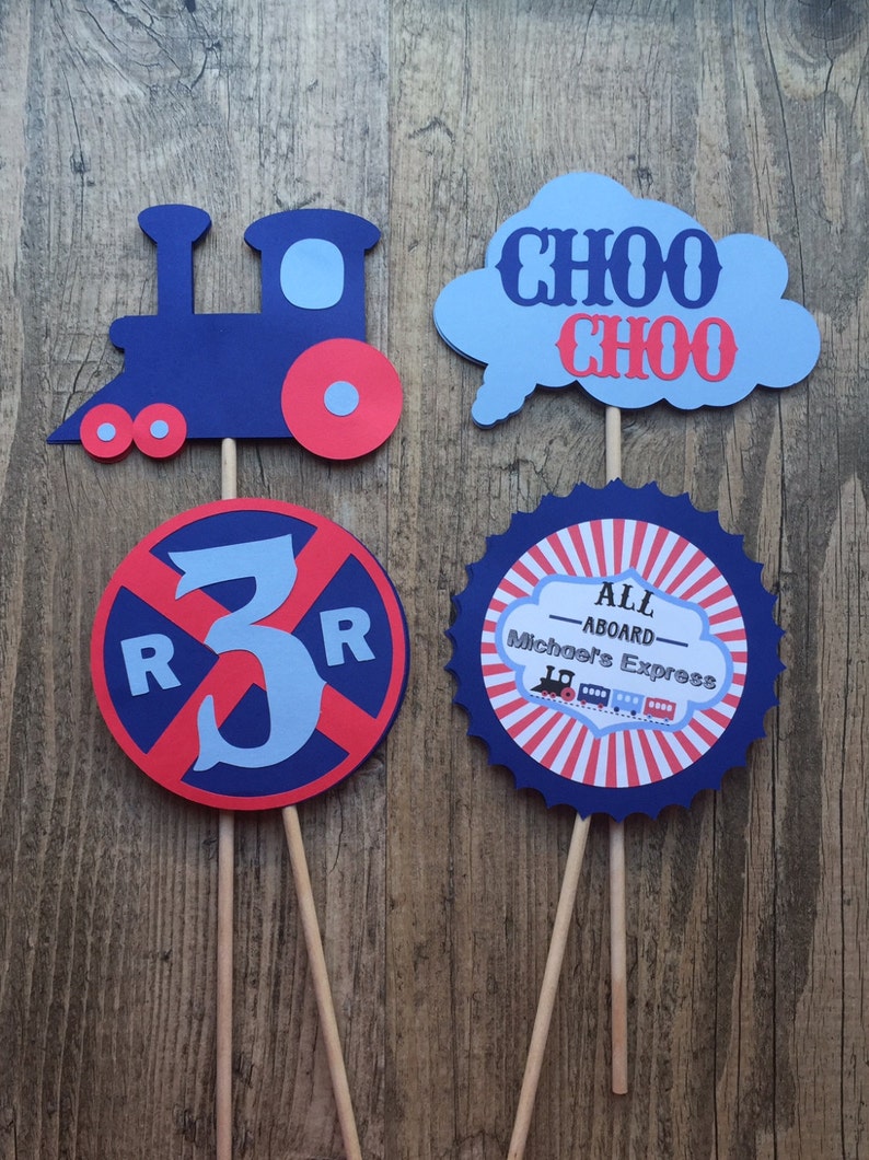 Vintage Train Centerpieces DOUBLE-SIDED Train Birthday - Etsy