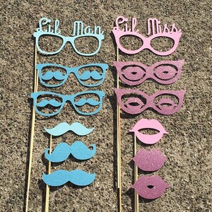 Gender Reveal Photo Props - Gender Reveal Party - Baby Shower - Photo ...