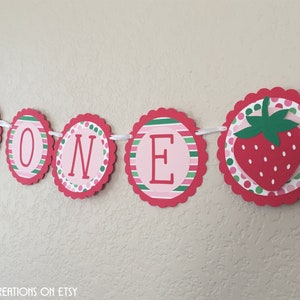 Strawberry Highchair Banner - Age Banner - ONE or TWO Banner ...