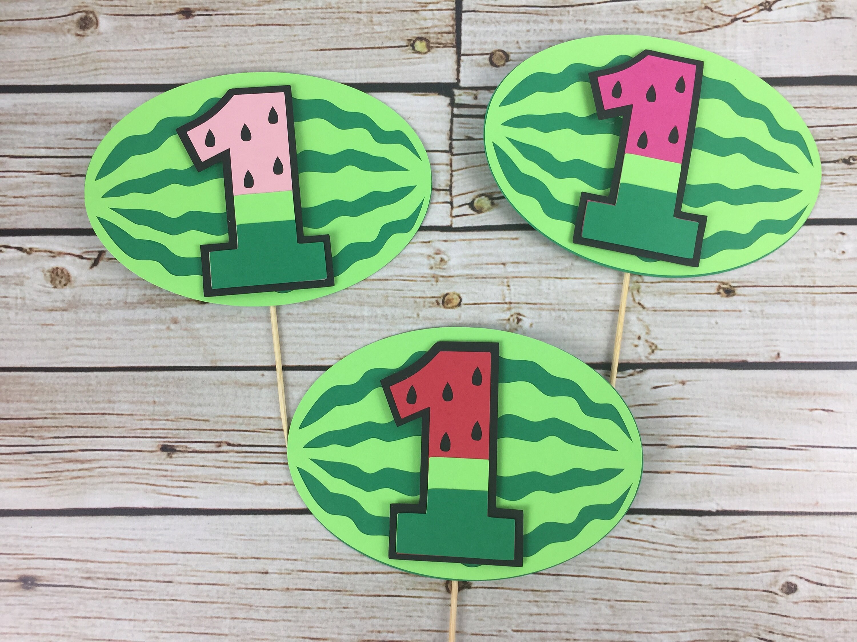 RED Watermelon Cake Topper Watermelon Age Topper One in A - Etsy