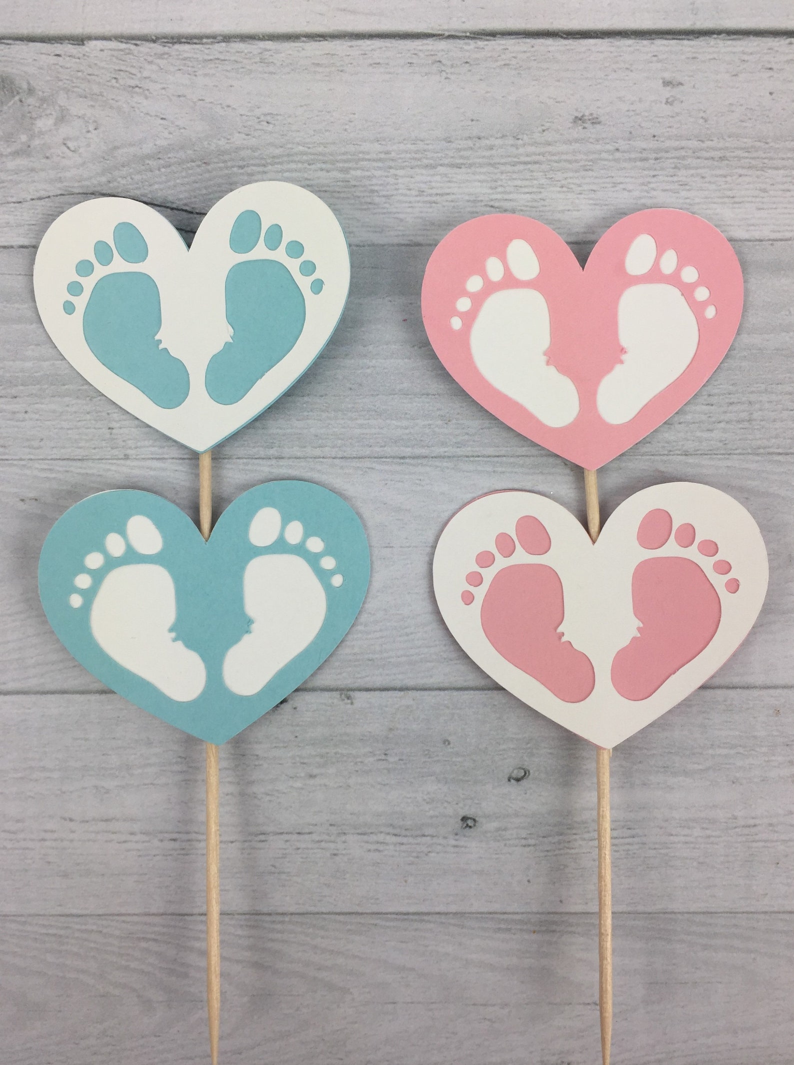 Baby Feet Cupcake Toppers Baby Shower Cupcake Toppers | Etsy
