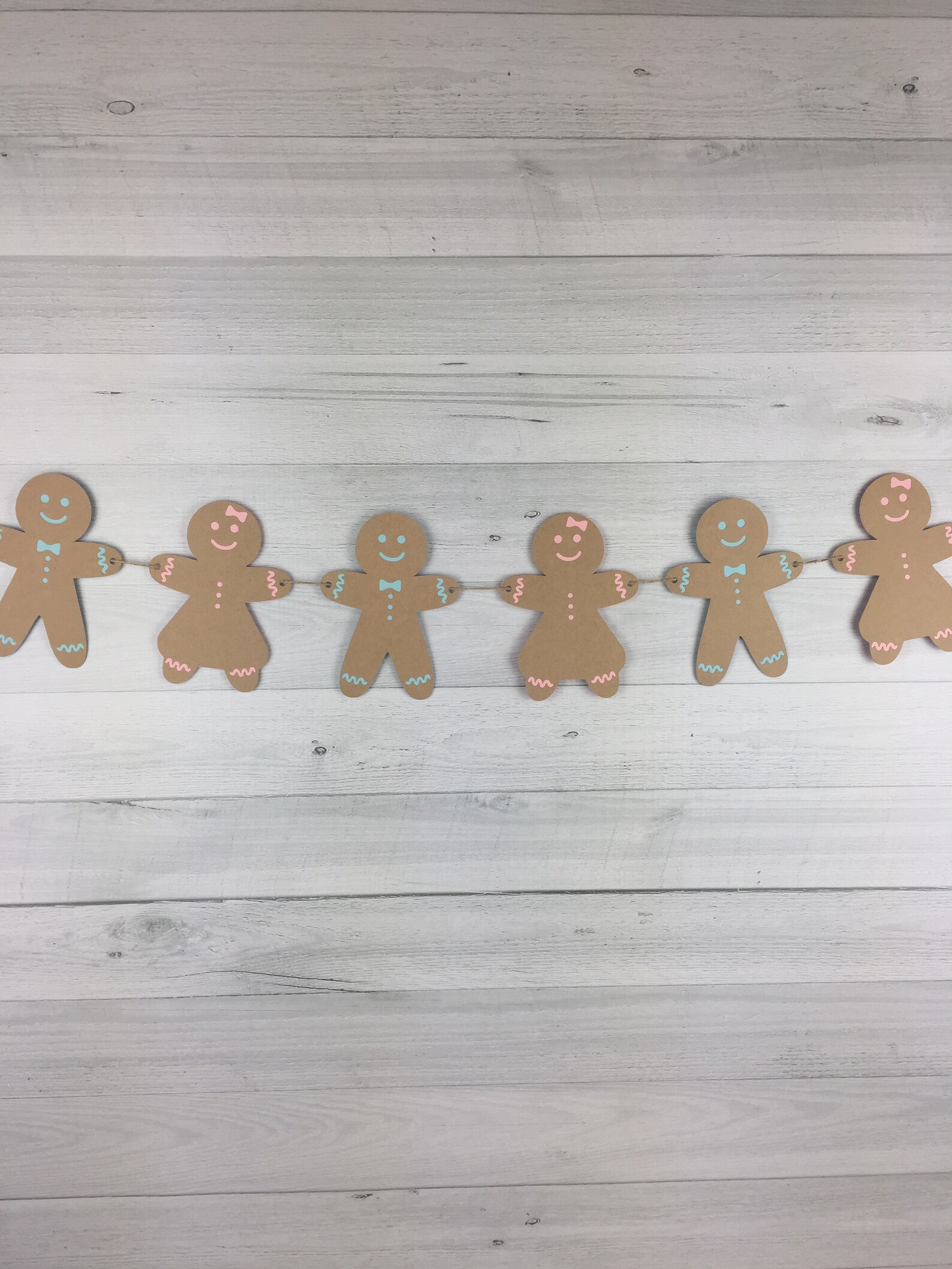 GINGERBREAD Gender Reveal Garland - Christmas Baby Shower - Gingerbread ...