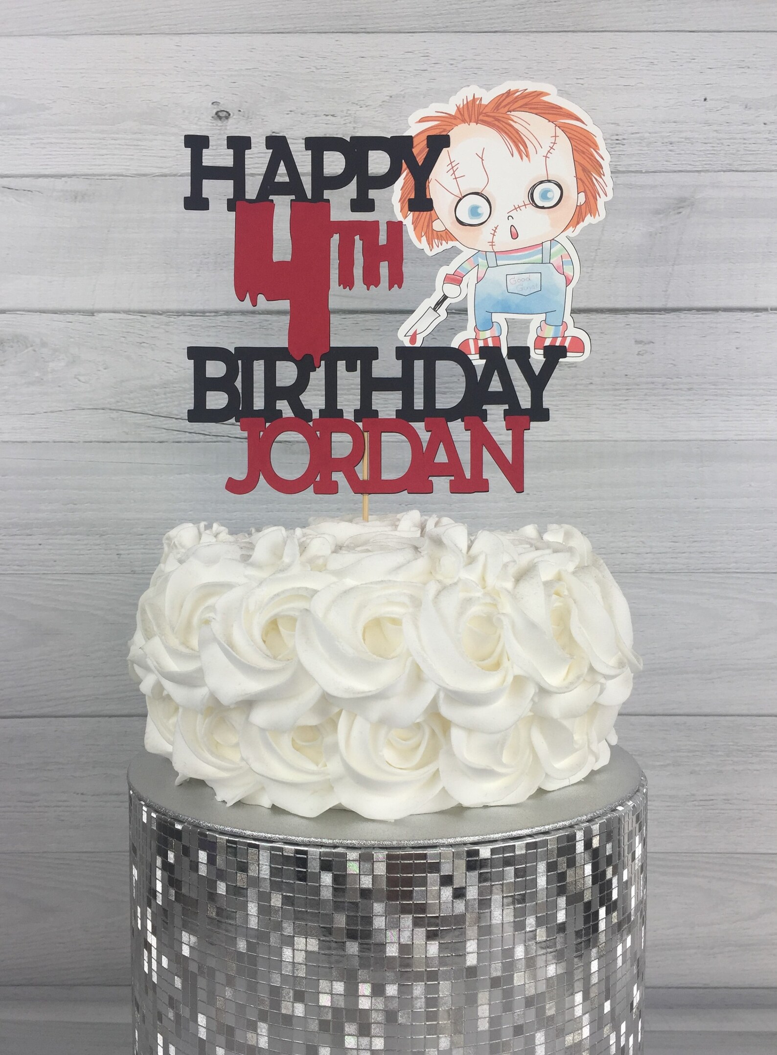 Horror Movie Cake Topper Happy AGE & NAME Birthday - Etsy
