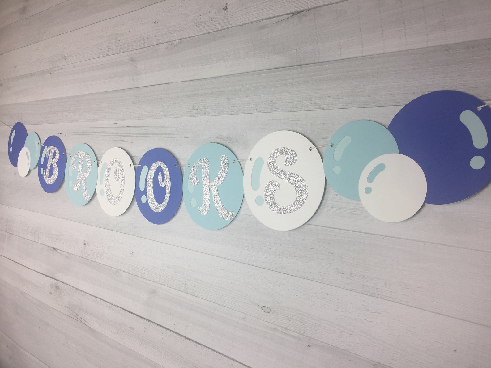 Bubbles NAME Banner - Bubbles Birthday Banner - Boy Bubble Party - Blue ...