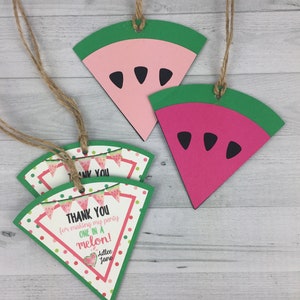 WATERMELON Favor Tags - One in A Melon Birthday - Watermelon Party ...