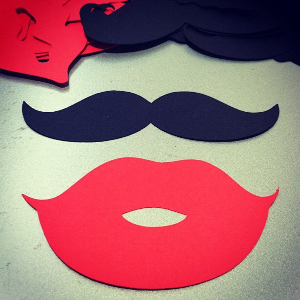 50 LARGE Mustache & Lips 3 4 You Choose Color - Etsy