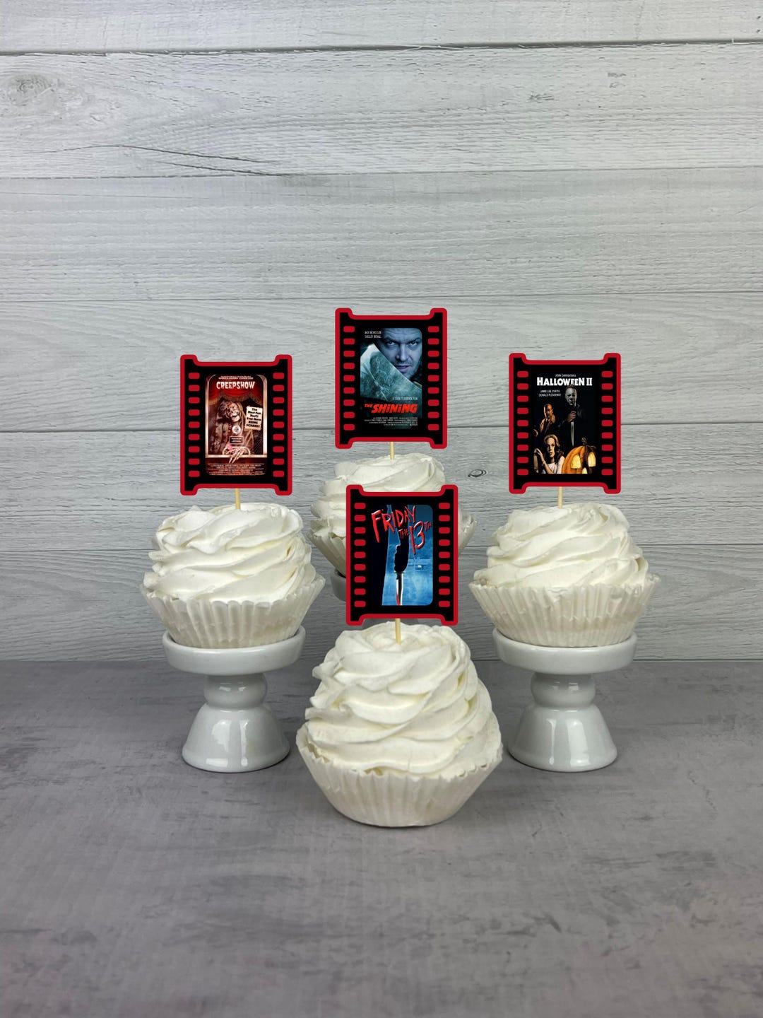 80s Horror Movie Cupcake Toppers - 80s Halloween Party - 80s Theme ...