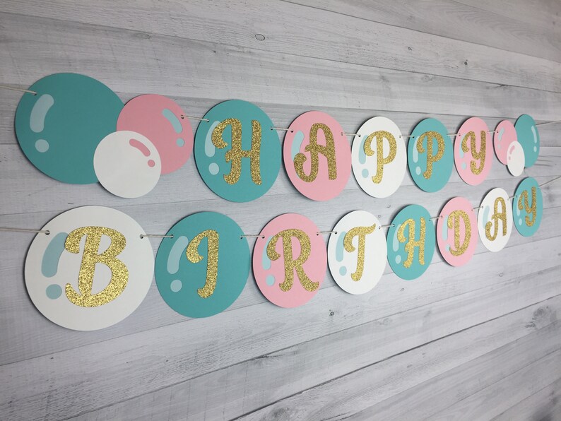 Bubbles Birthday Banner - Bubble Birthday - Cute Bubble Party - Mermaid ...
