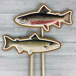 FISH Centerpieces - Vintage Fish - DOUBLE-SIDED - the Big One - Fishing ...