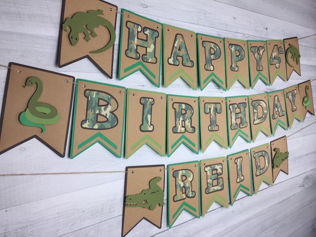 Reptile Birthday Banner - Reptile Party - Custom Reptile Banner ...