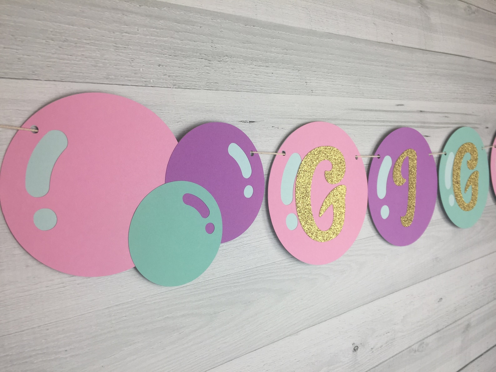 Bubbles NAME Banner - Bubble Birthday Banner- Cute Bubble Party ...