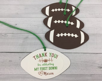 Football Birthday Sticker Football Birthday Party Favor Tag - Etsy