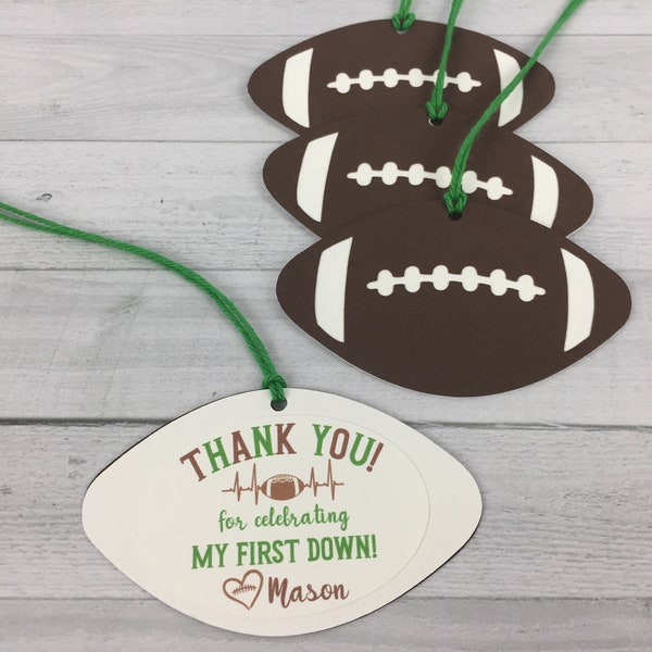 Football Theme Thank You Tags - Etsy