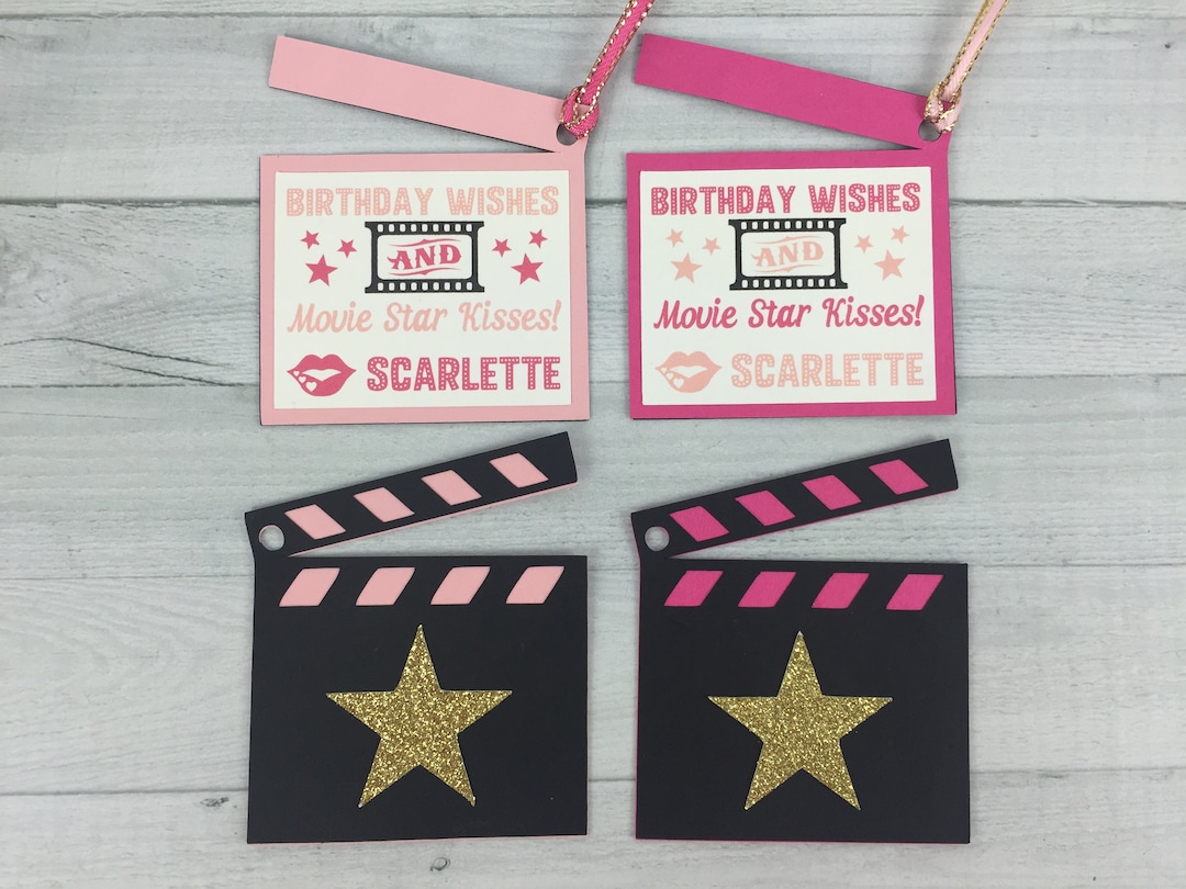Movie Star Favor Tags - Movie Night Birthday - Movie Theme Favor Tags ...