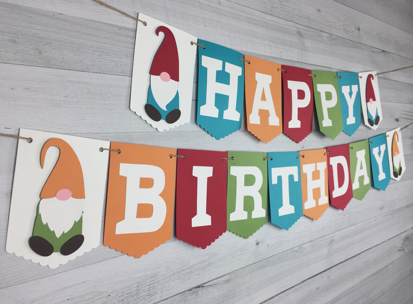 Gnome Birthday Banner - Cute Gnomes - Gnome Birthday Party - Garden ...