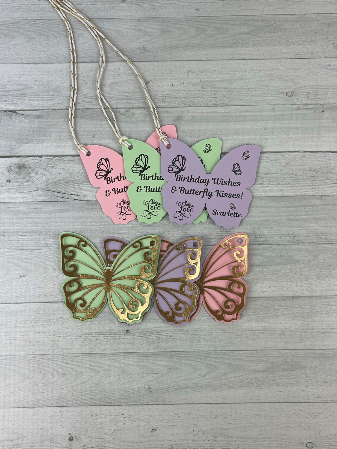 Butterfly Favor Tags - Gold Foil Butterfly - Butterfly Birthday ...