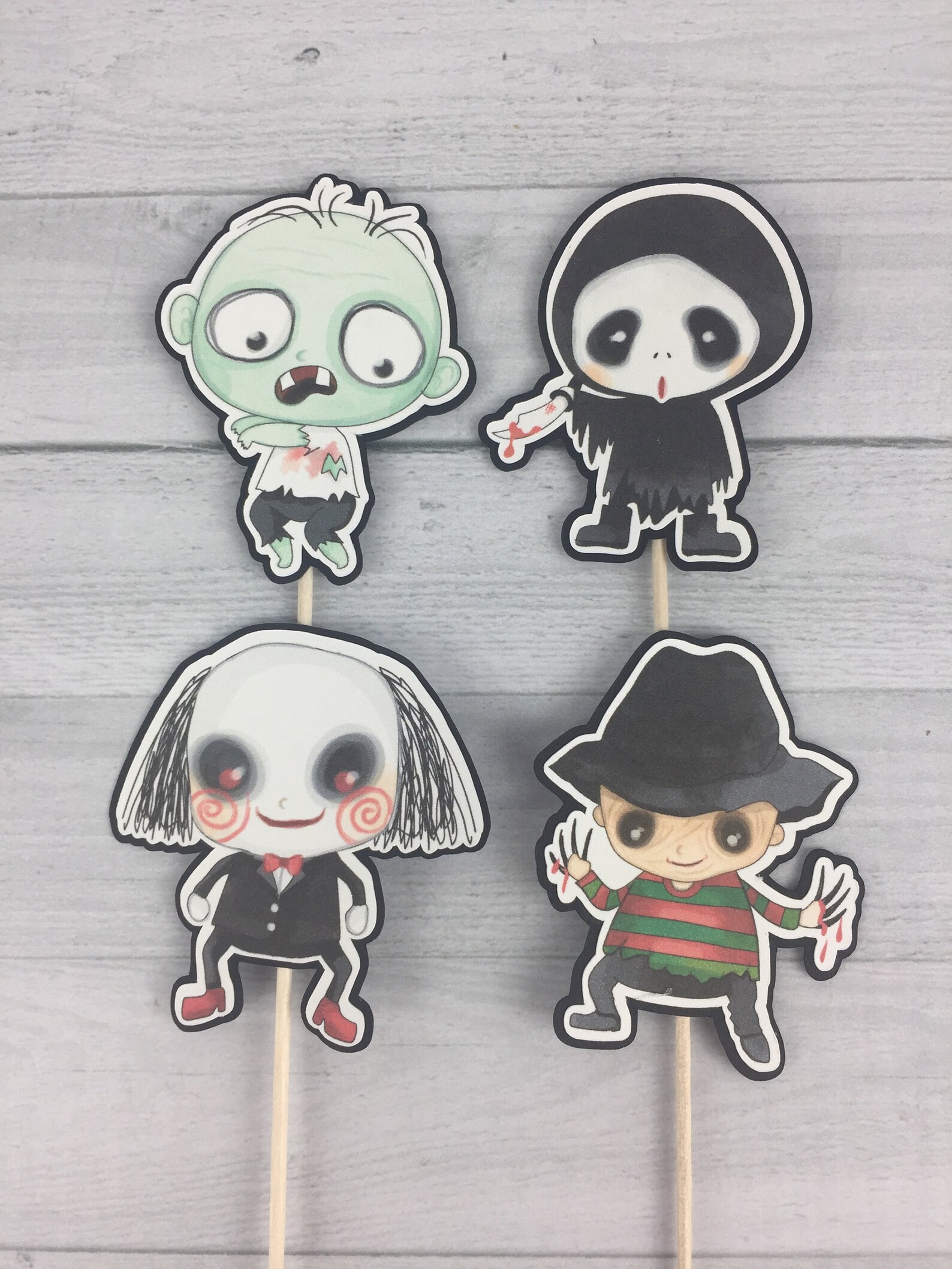 Horror Movie Cupcake Toppers SET 1 Cute Horror Toppers | Etsy