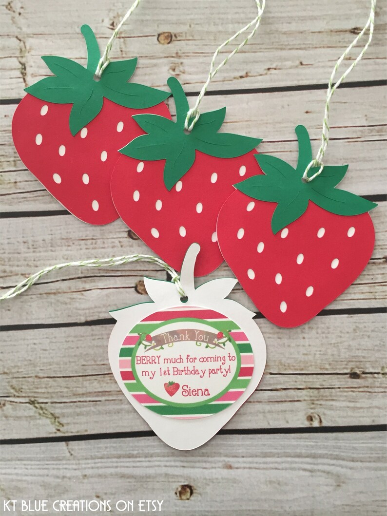 Strawberry Favor Tags - Strawberry Birthday Tags - Strawberry Party ...