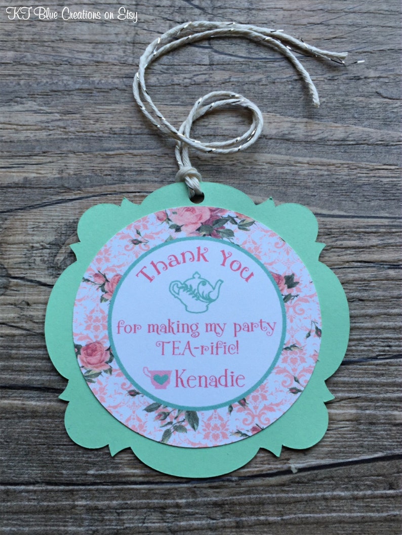 Tea Party Favor Tags Tea Party Birthday Teapot/teacup - Etsy