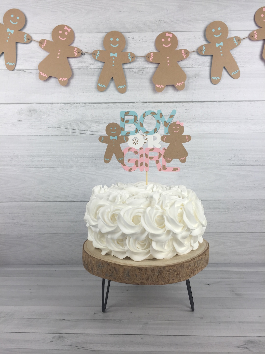 GINGERBREAD Gender Reveal Cake Topper - Boy or Girl Cake Topper ...