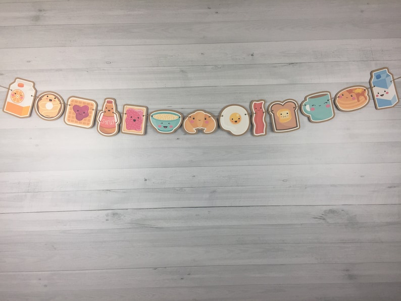 Breakfast Food Garland Breakfast Banner Breakfast Birthday - Etsy