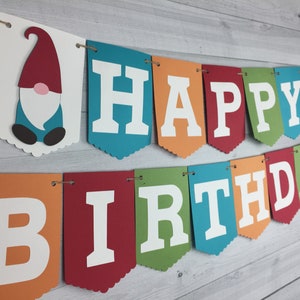Gnome Birthday Banner - Cute Gnomes - Gnome Birthday Party - Garden ...