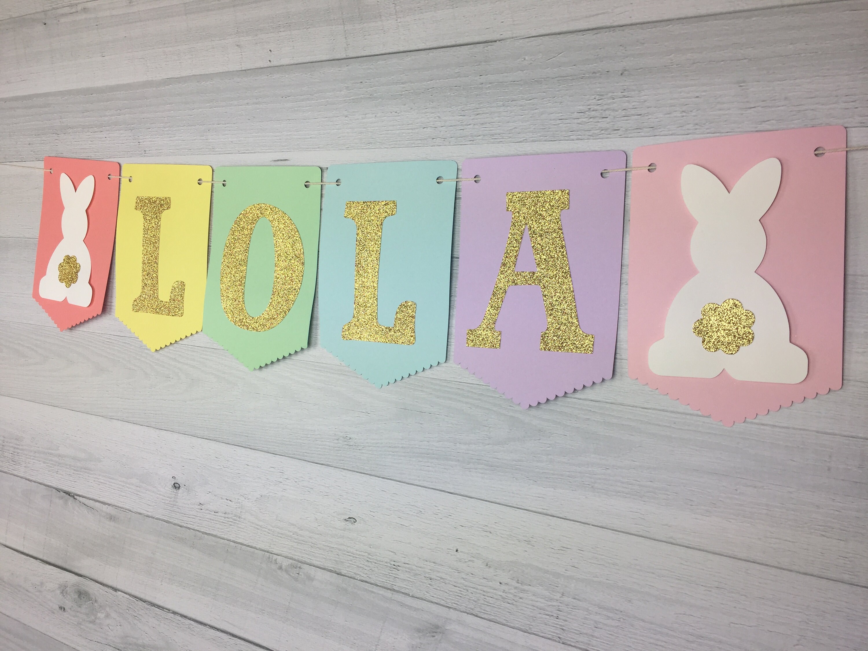 Bunny NAME Banner Bunny Birthday Banner Some Bunny is One | Etsy