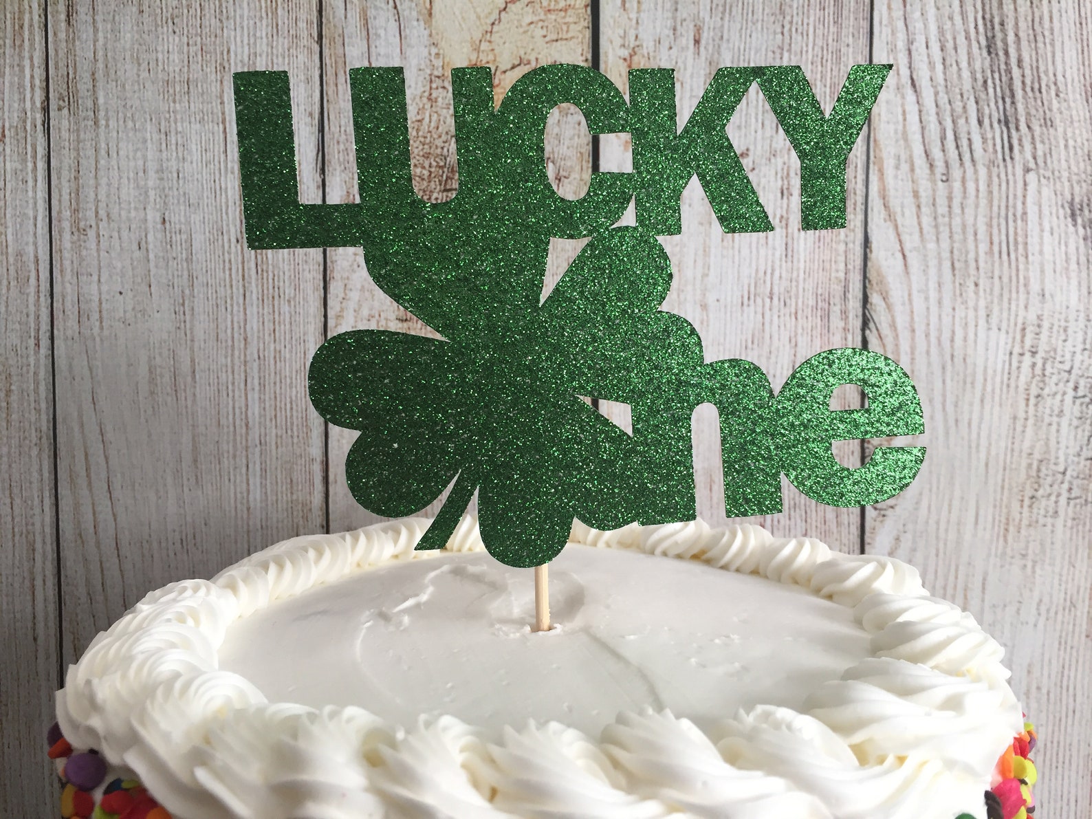 LUCKY ONE Clover Cake Topper - Clover Birthday Cake Topper - St Patty ...
