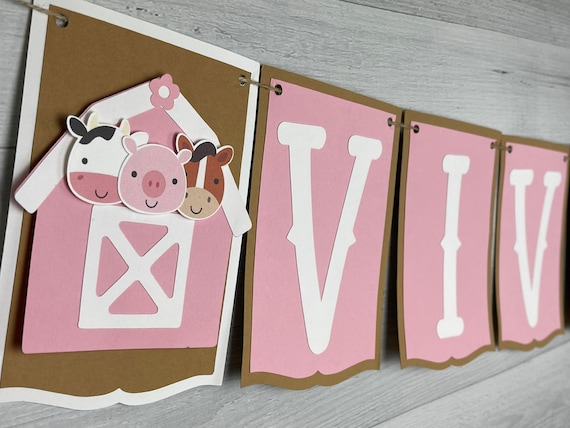Barn Name Banner - Name & Age Farm Banner - Farm Birthday - Barn and ...