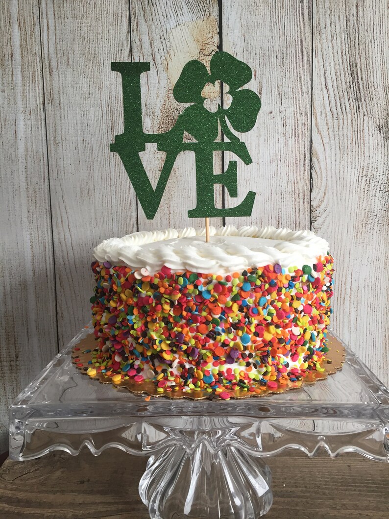 LOVE Clover Cake Topper Clover Engagement Cake Topper - Etsy