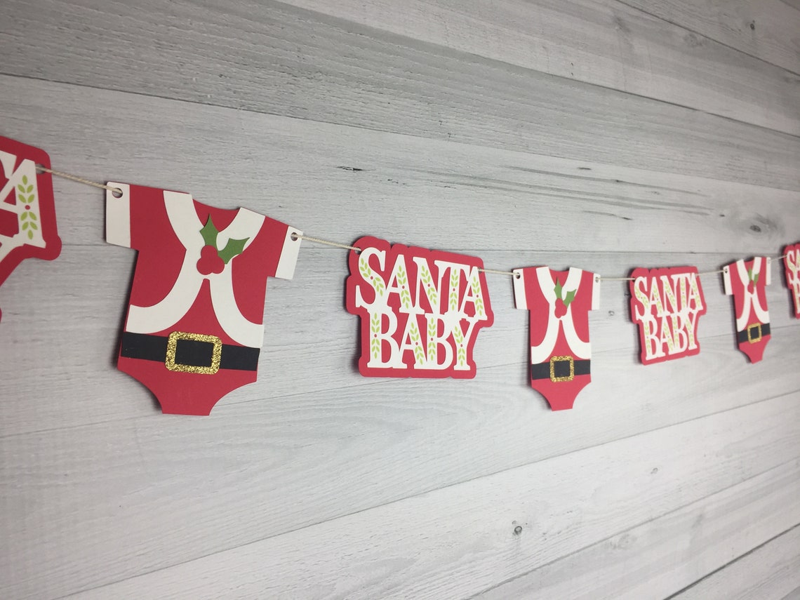 SANTA BABY Garland Baby Shower Garland christmas Baby - Etsy