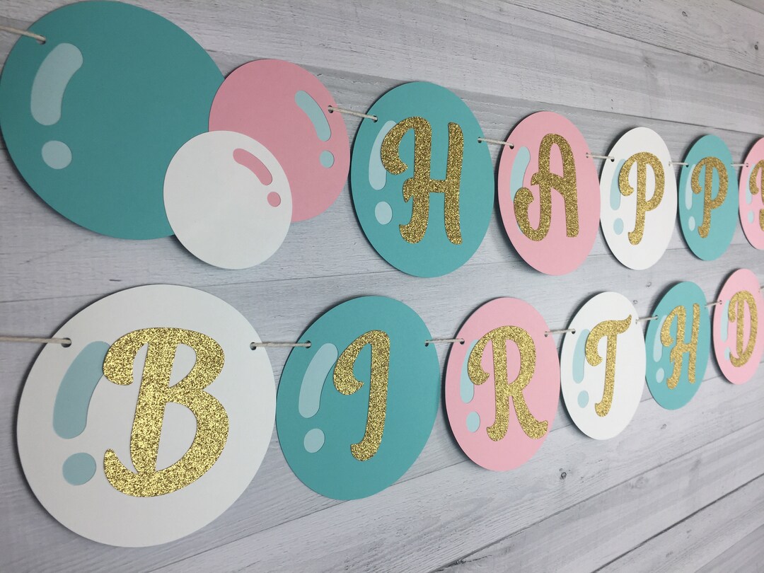 Bubbles Birthday Banner - Bubble Birthday - Cute Bubble Party - Mermaid ...