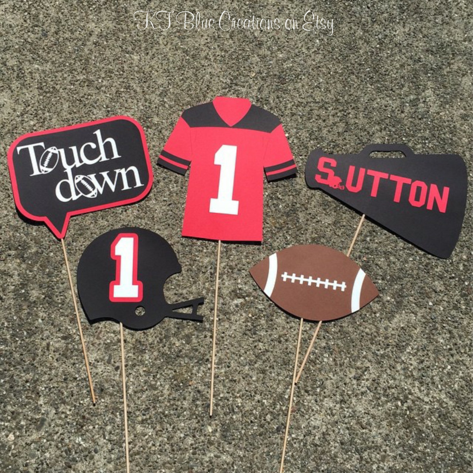 5-piece FOOTBALL Photo Booth Props Personalized Custom - Etsy