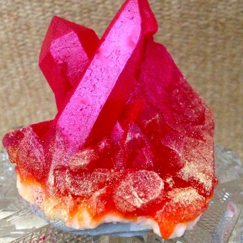 Ruby Geode Gemstone Glycerin Soap Low Crystal Formation - Etsy
