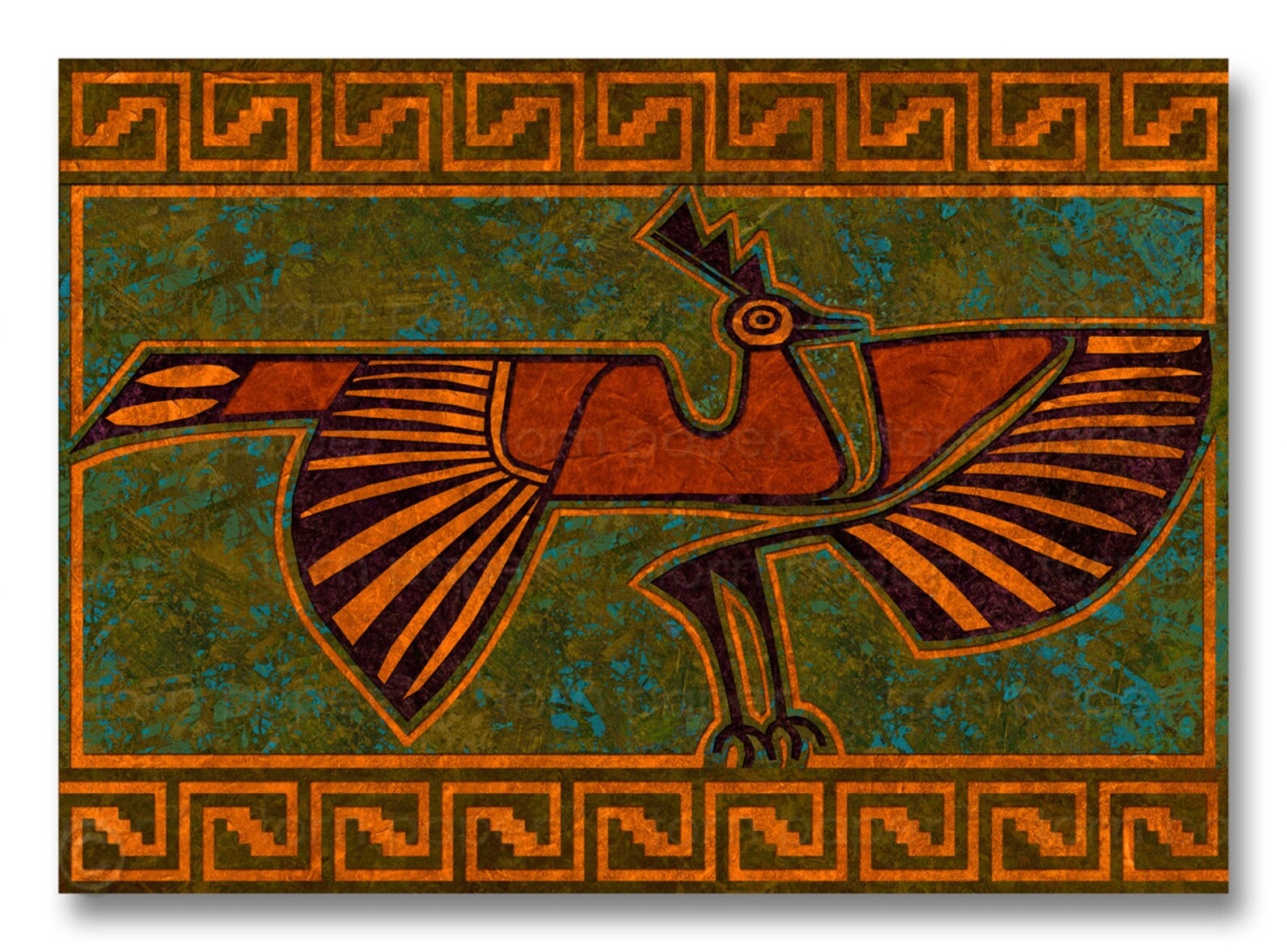 ZIA BIRD - 3 Color Options - Southwest Collection - A 5x7 Greeting Card ...