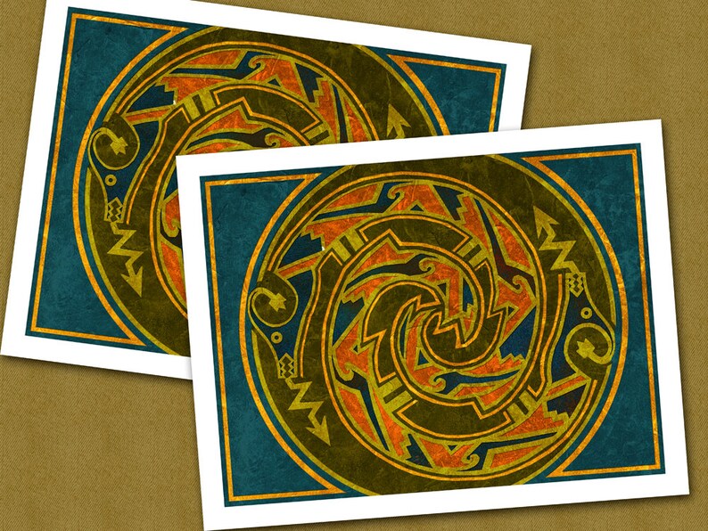 AVANYU DESIGN the Horned Serpent Set of 2 Note Cards - Etsy