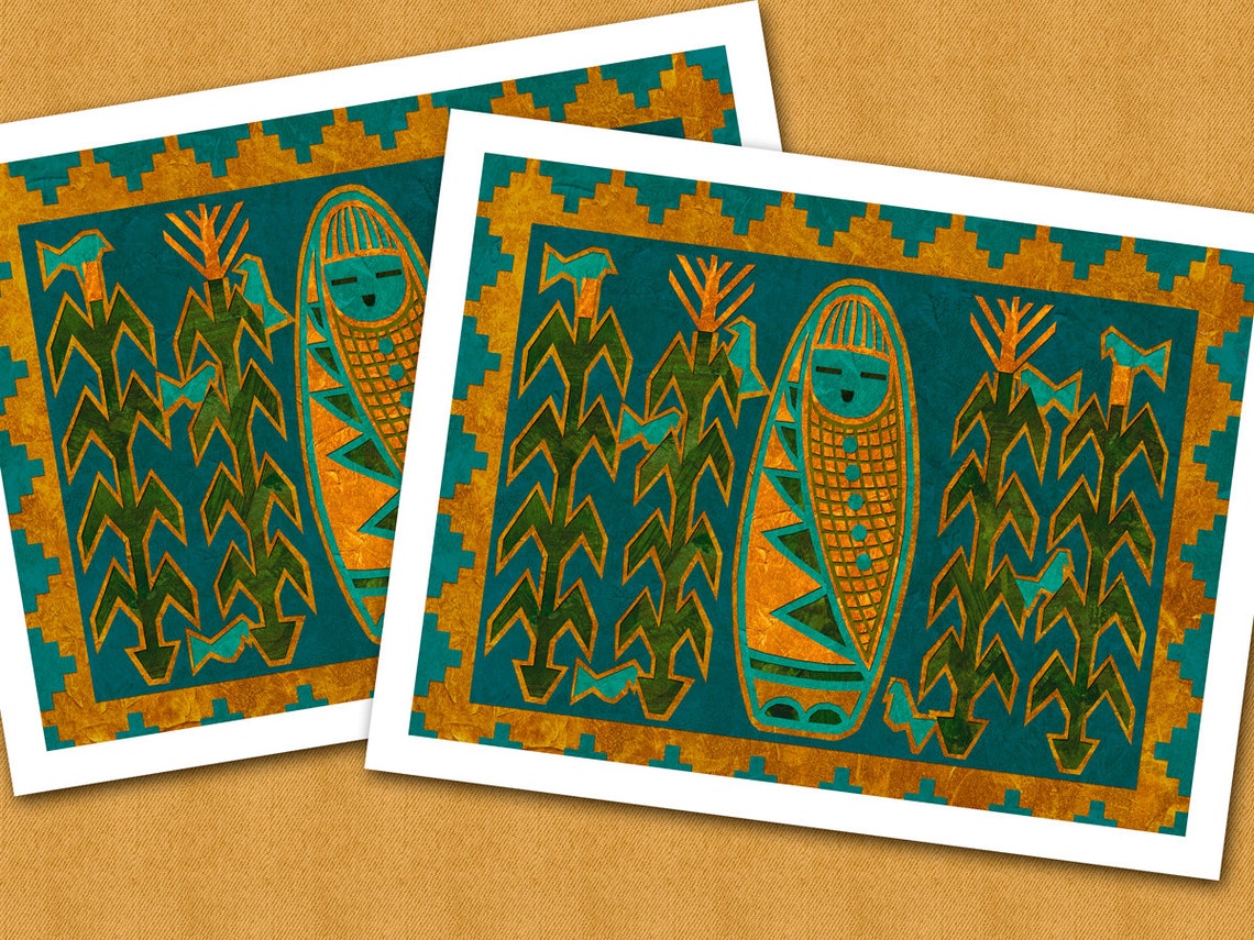 CORN MAIDEN - Southwest Collection - Set of 2 Note Cards - Select Your ...