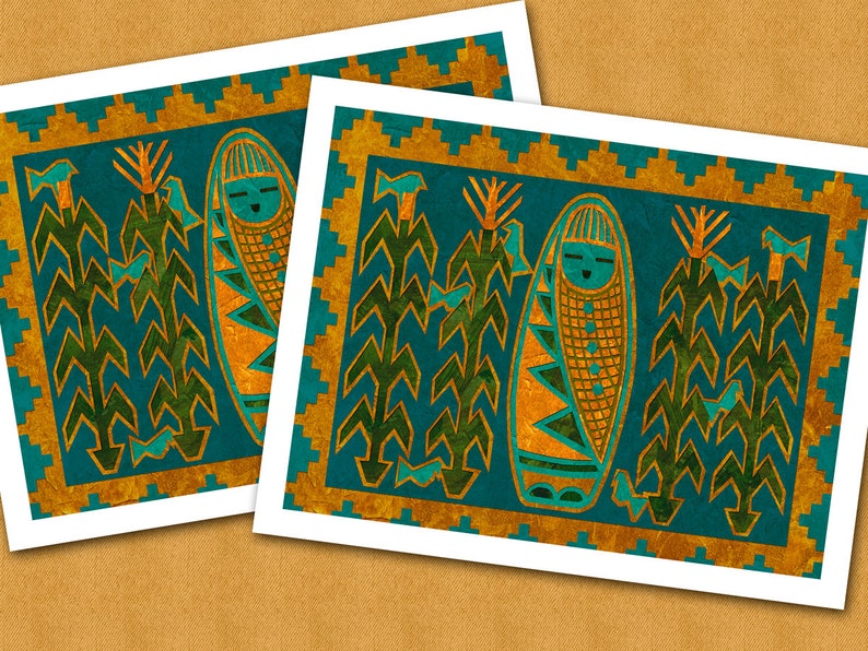CORN MAIDEN - Southwest Collection - Set of 2 Note Cards - Select Your ...