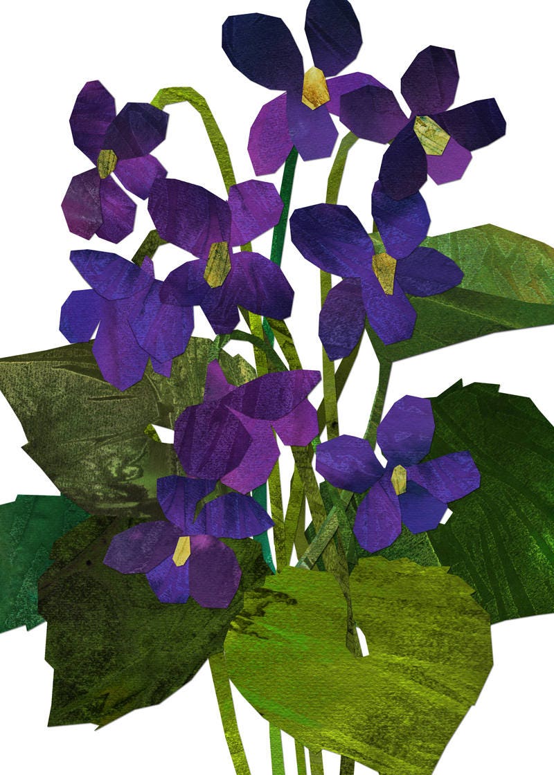 VIOLETS Blank Greeting Card 5x7 Springtime Flowers Also Available as a ...