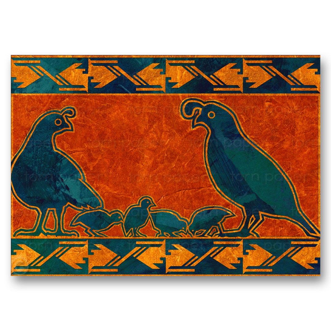 QUAIL FAMILY Southwest Collection Available as a Greeting Card, Print ...