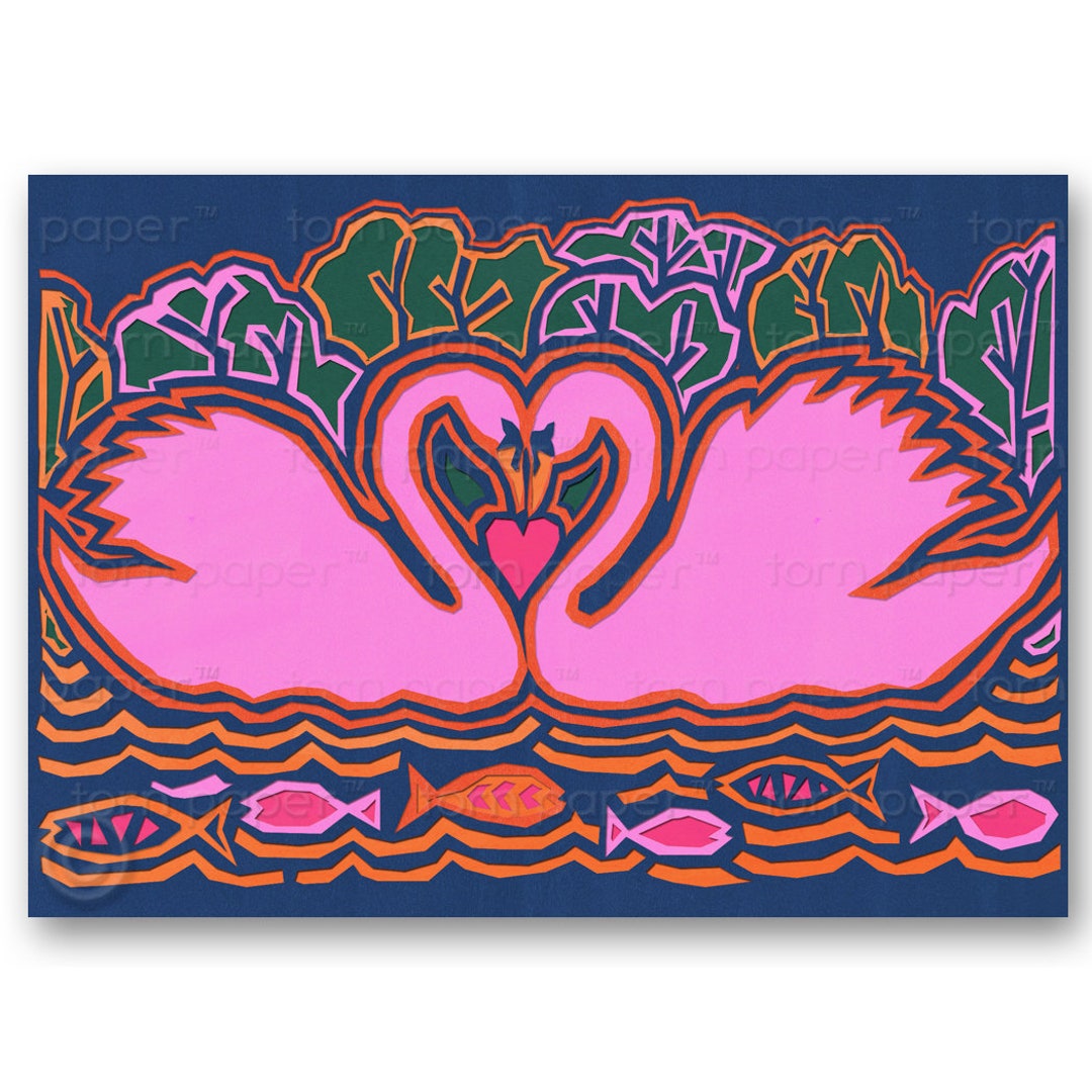 Pair of SWANS - Love Birds - Love - Wedding - Engagement - Anniversary ...