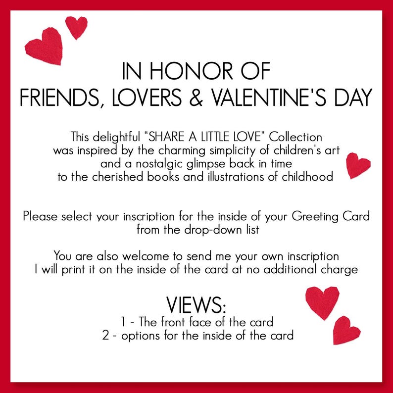 VALENTINE for a FRIEND - Cute Friendship Card - 5"x7" Collage Art Card ...