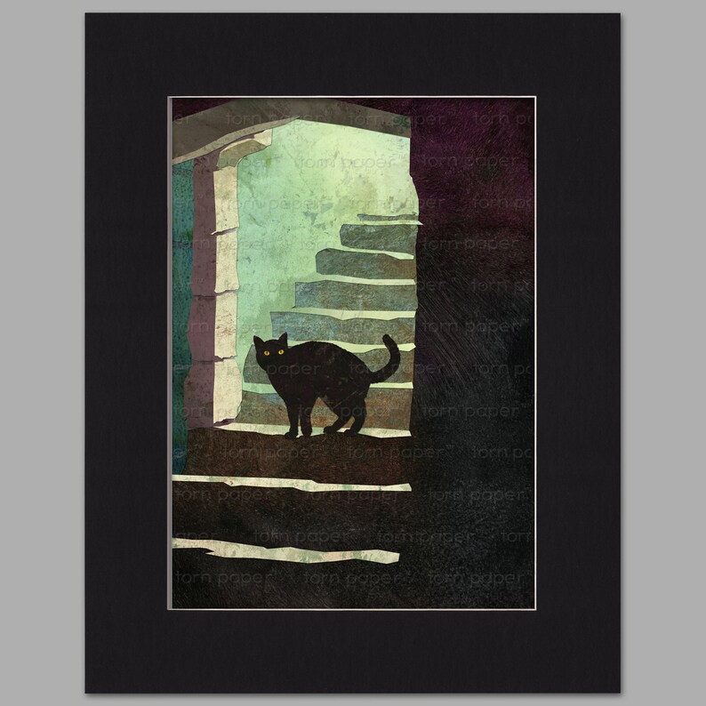 BLACK CAT - Scary Halloween Card - Haunted Halloween Party Invitation ...