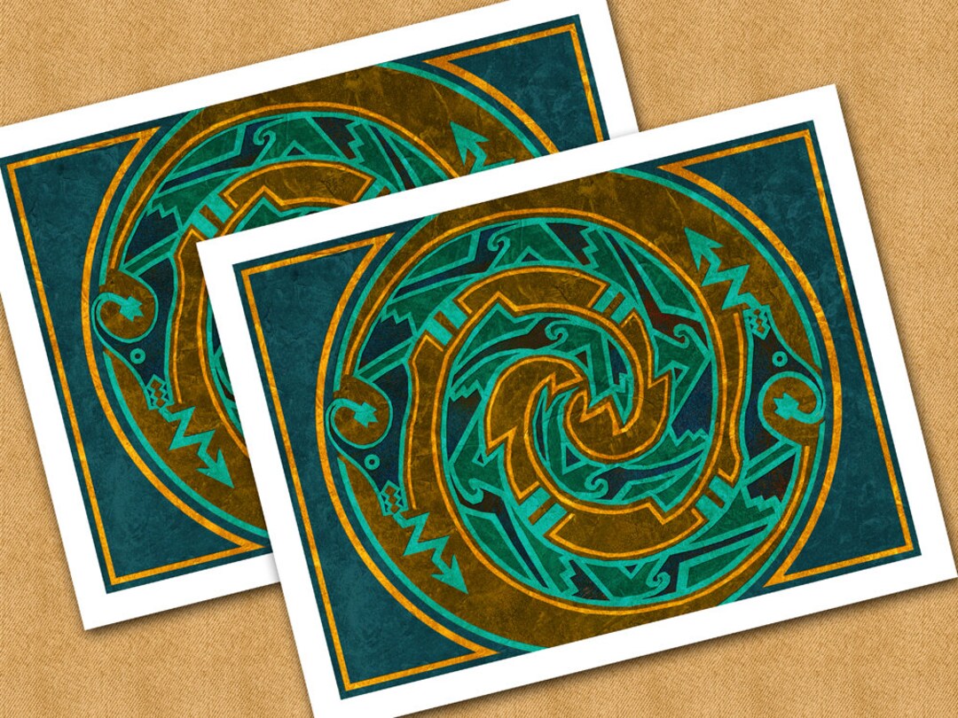 AVANYU DESIGN the Horned Serpent Set of 2 Note Cards Original Design by ...