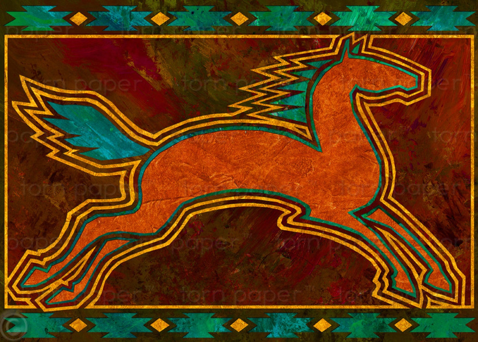 WILD HORSE - 2 Color Variations - Southwest Collection - Select a ...